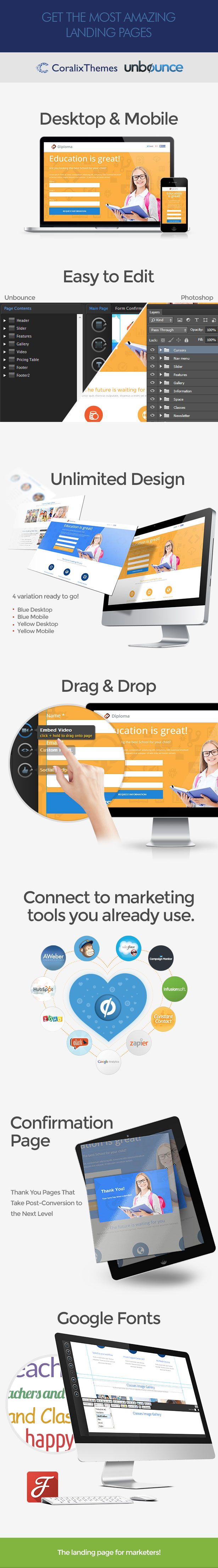 Diploma - Unbounce Landing Page Template - code.market