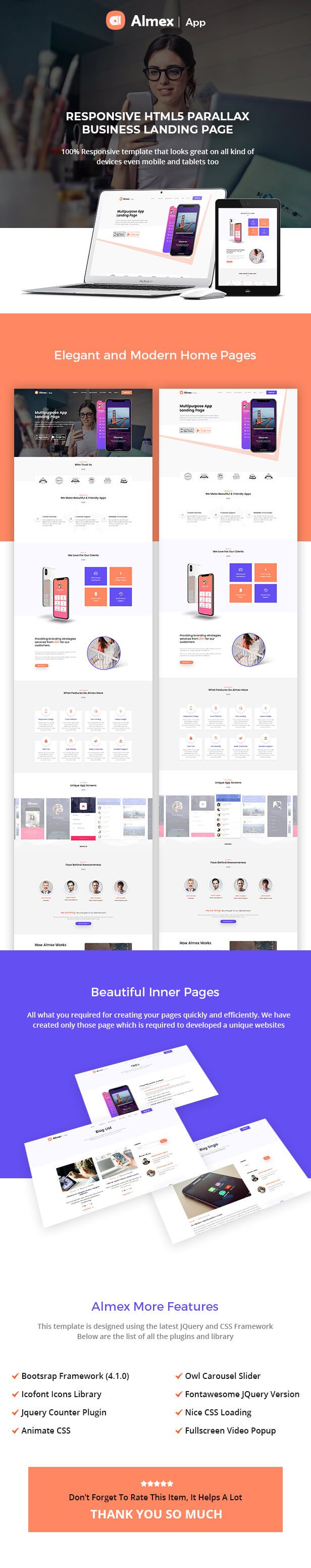 Almex : Single Page Landing Template - code.market
