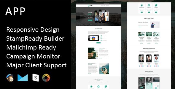 APP - Multipurpose Responsive Email Template + Stampready Builder - code.market