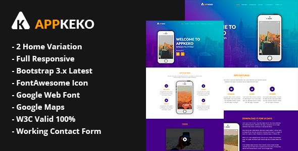 APPKEKO - App Landing Page HTML Template - code.market