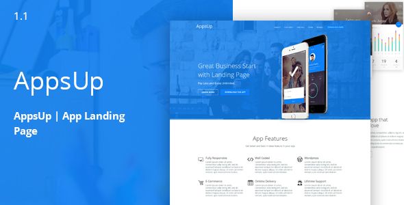 AppsUp - App Landing HTML Template - code.market