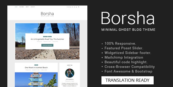 Borsha - Responsive Minimal Ghost Theme - code.market