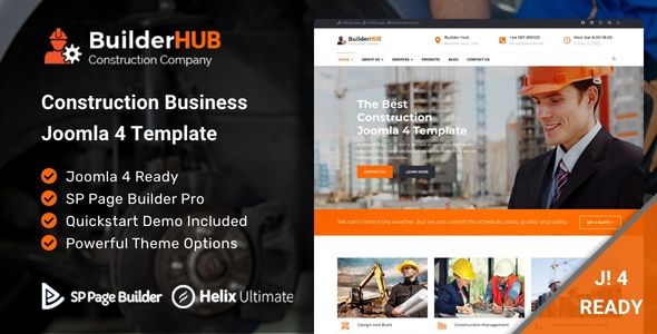 Builder HUB- Construction Business Joomla 4 Template - code.market