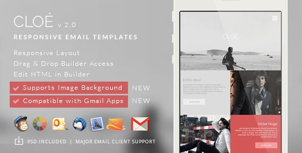 Cloe - Responsive Email Template + Builder Access - code.market