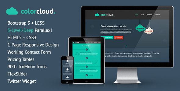 ColorCloud - One-Page Design, 3-Layer Parallax - code.market