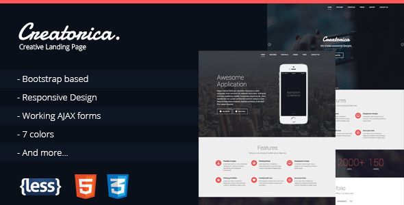 Creatorica - Responsive Bootstrap Landing Page - code.market