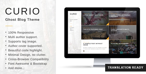 Curio - Responsive Minimal Ghost Theme - code.market