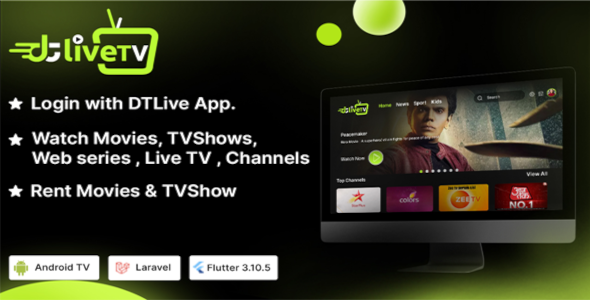 DTLiveTV - Flutter Android TV App - Movies – TV Series - code.market