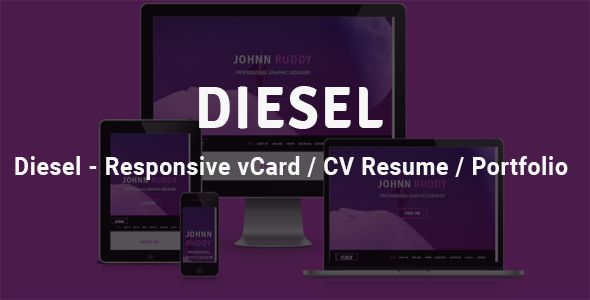 Diesel - Responsive vCard / CV Resume / Portfolio - code.market
