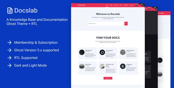 Docslab - a Knowledge Base and Documentation Ghost Theme + RTL - code.market
