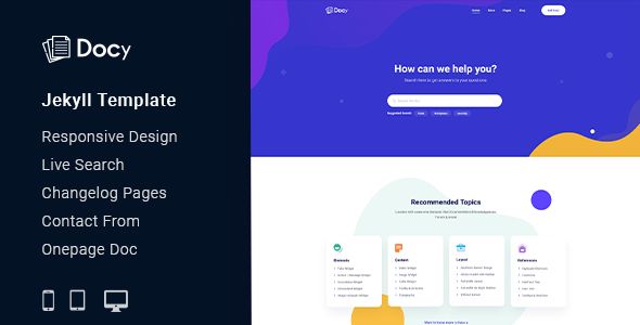 Docy - Documentation And Knowledge Base Jekyll Template - code.market