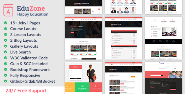 Eduzone - Responsive Education Website Jekyll Theme - code.market Eduzone - Responsive Education Website Jekyll Theme - code.market