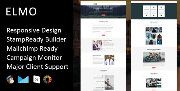 Elmo - Multipurpose Responsive Email Template + Stampready Builder - code.market