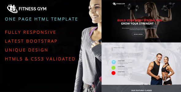 Fitness Gym One Page Responsive HTML5 Template - code.market