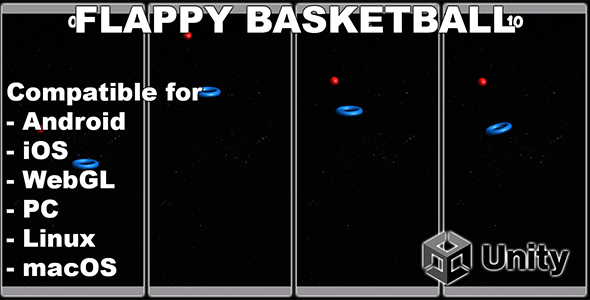 Flappy Basketball - Unity Game Source Code - Bird Space Jam - code.market