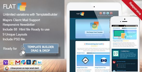 Flat - Responsive Email Template - code.market