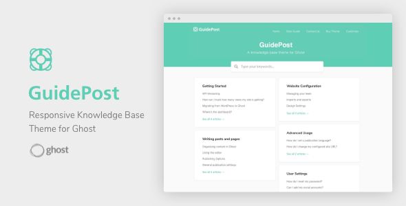 GuidePost - A Responsive Knowledge Base Theme for Ghost - code.market