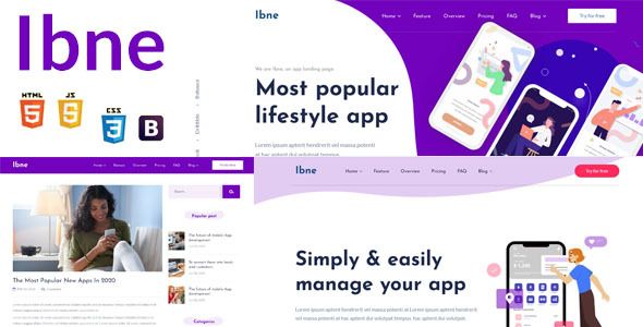 Ibne - App Landing HTML Template - code.market