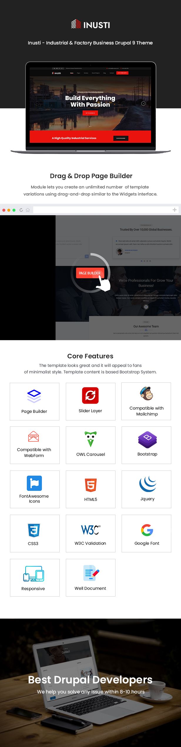 Inusti - Industrial & Factory Business Drupal 10 Theme - code.market