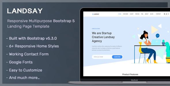 Landsay - Bootstrap 5 Landing Page Template - code.market