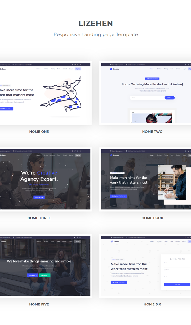 Lizehen - Bootstrap 5 Landing Page Template - code.market