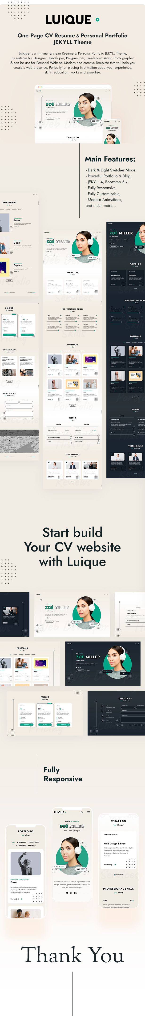 Luique - Personal Portfolio Jekyll Theme - code.market