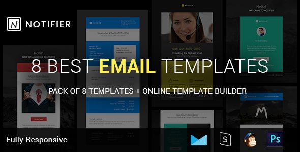 Notifier - Complete Email Package - Responsive Templates + Builder ...