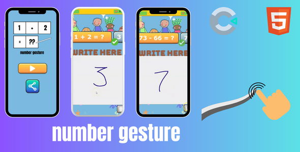 Number gesture - HTML5 - Construct 3 Games - code.market