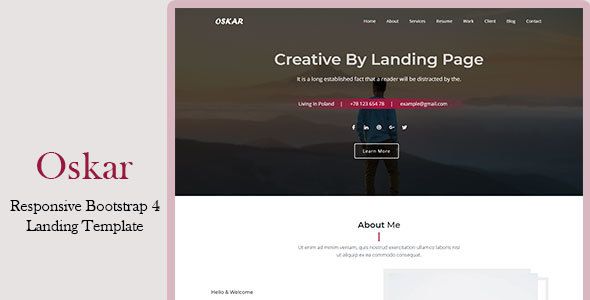 Oskar - Responsive Bootstrap 4 Landing Template - code.market