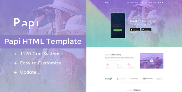 Papi App HTML Template - code.market