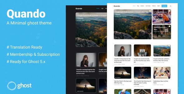 Quando - A minimal Ghost Theme - code.market