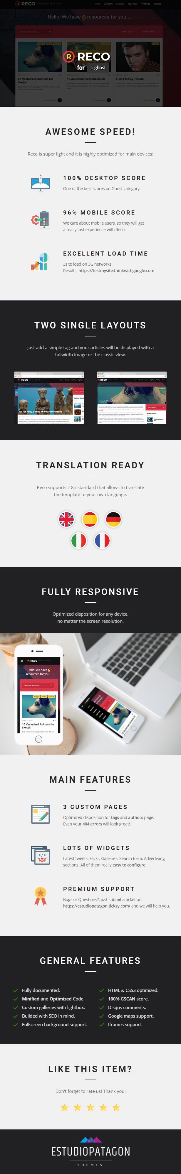 Reco - A recopilatory theme for Ghost - code.market