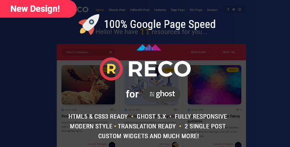 Reco - A recopilatory theme for Ghost - code.market