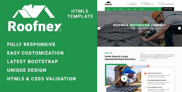 Roonex - Roofing Services HTML Template - code.market