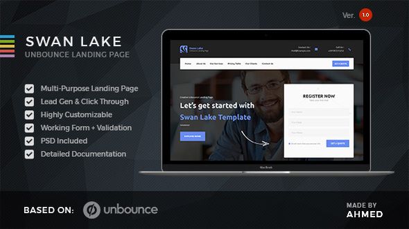 Swan Lake - Marketing Unbounce Template - code.market