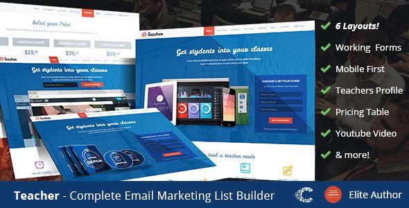 Teacher- Education One Page Responsive Template - code.market