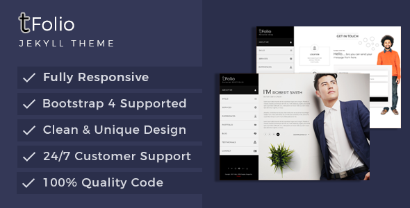 Tfolio - Personal Portfolio & CV / Resume Jekyll Theme - code.market