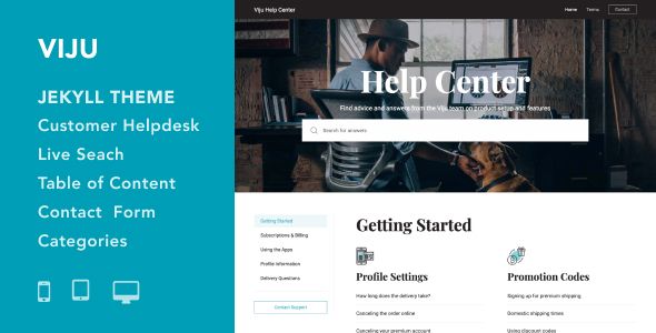Viju - Documentation and Helpdesk Jekyll Theme - code.market