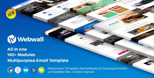 Webwall -160+ Modules Newsletter Template + StampReady - code.market