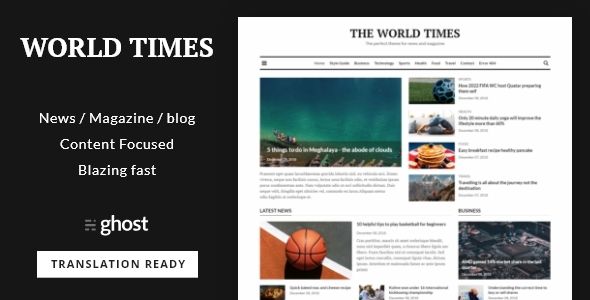 World Times - Newspaper & Magazine Style Ghost Blog Theme - code.market