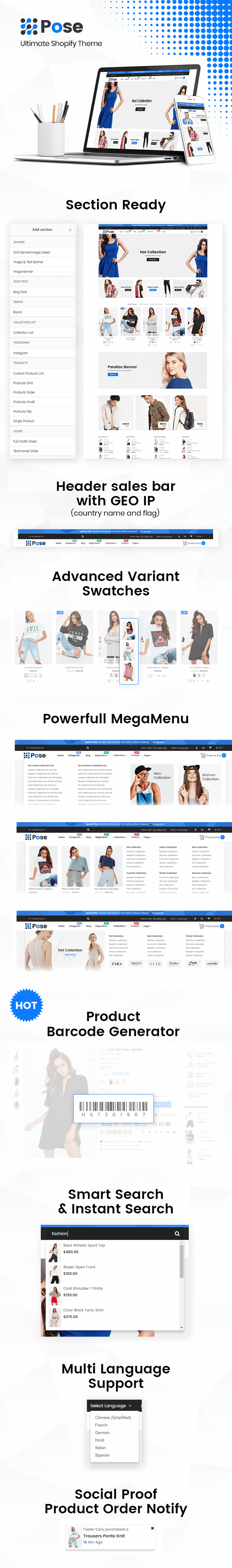 Pose - Fashion Shopify Theme Multipurpose Responsive Template - code.market