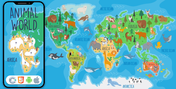 Animal World - HTML5 Game, Construct 3 - code.market