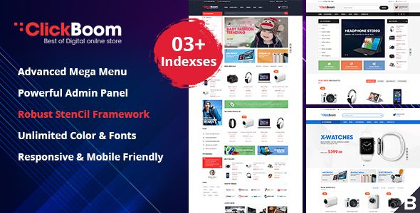 ClickBoom - Responsive StenCil BigCommerce Theme with Advanced Option - code.market