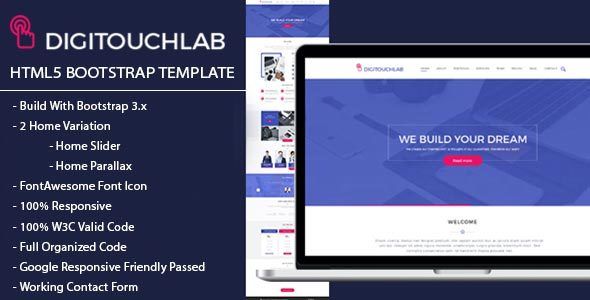 DIGITOUCHLAB HTML5 BootStrap Template - code.market