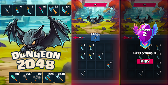 Dungeon 2048 - Merge HTML5 Game Construct 3 - code.market