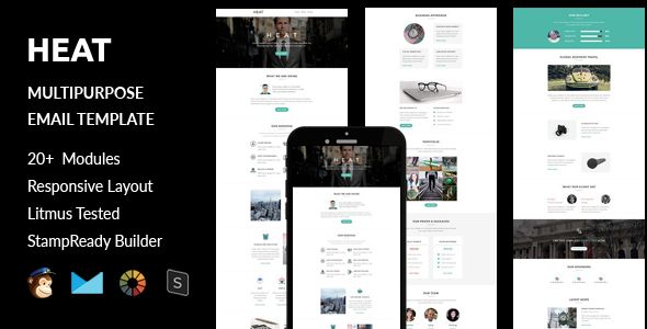 Heat - Multipurpose Responsive Email Template + Stampready Builder - code.market