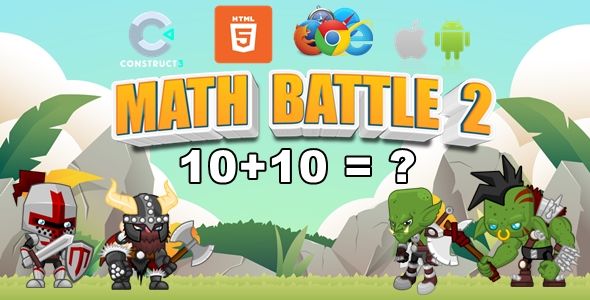 Math Battle 2 - Educational Game for kids - HTML5/Mobile (C3P) - code.market