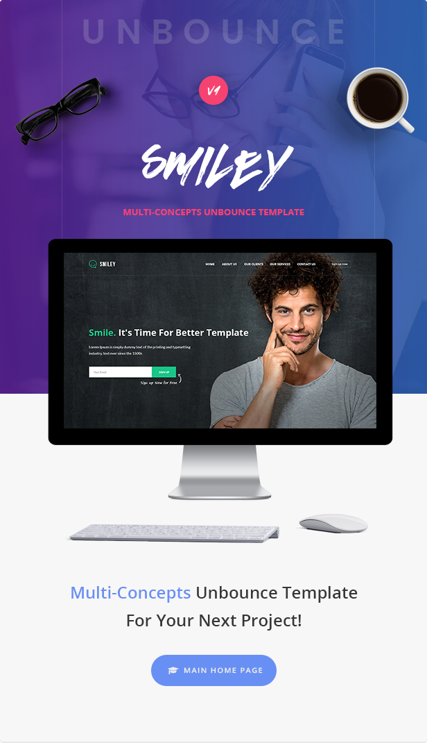 Smiley - Multi Concepts Unbounce Template - code.market