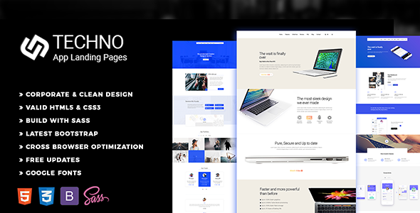 Techno - One Page Template - code.market