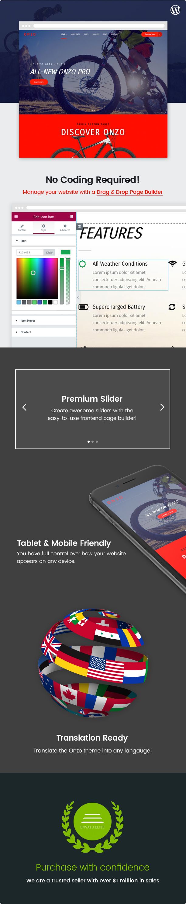 Onzo - Single Product & Bike Shop eCommerce Theme - code.market